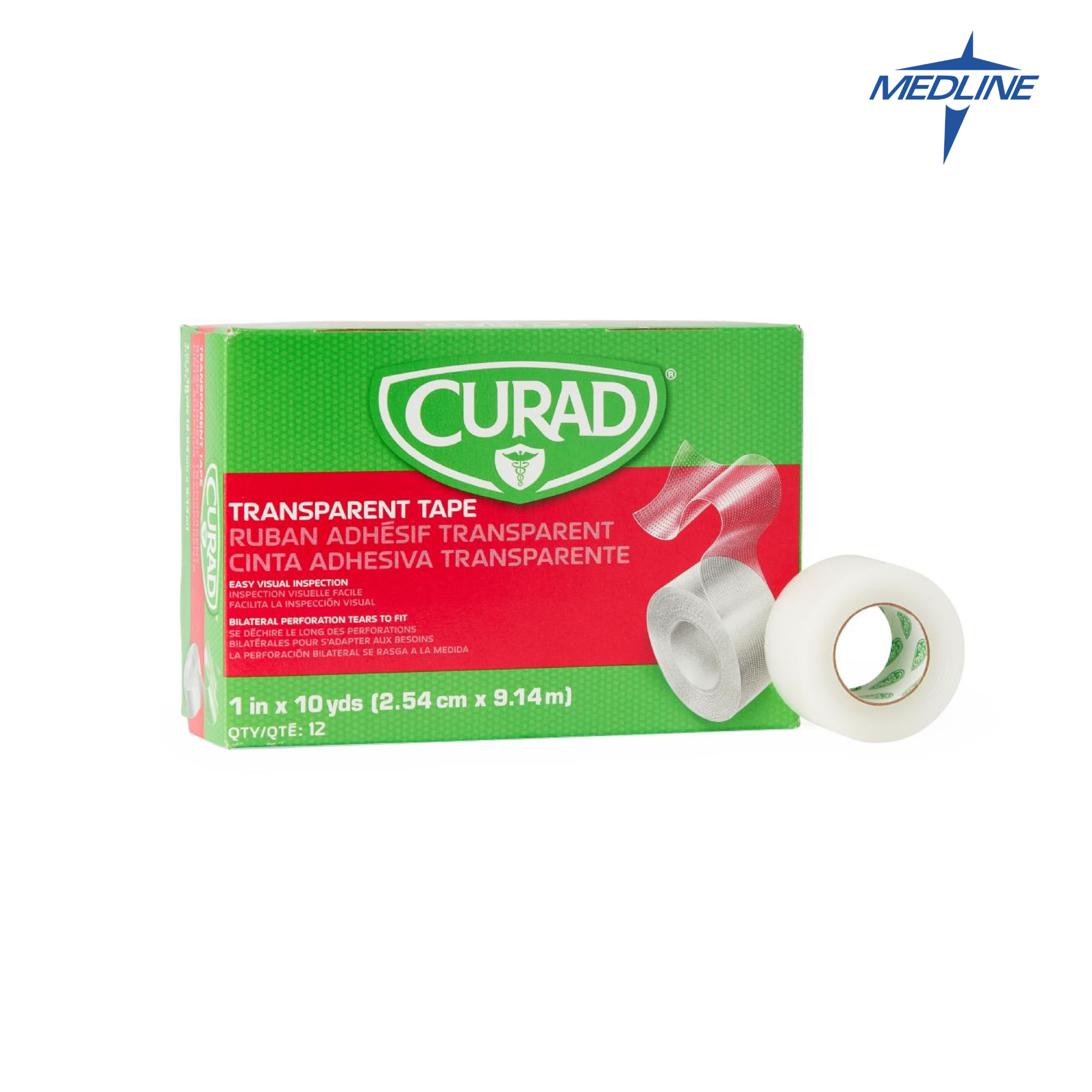 CINTA ACRILICA TRANSPARENTE CURAD 1″ X 10 YDS NON270201 - Equitec